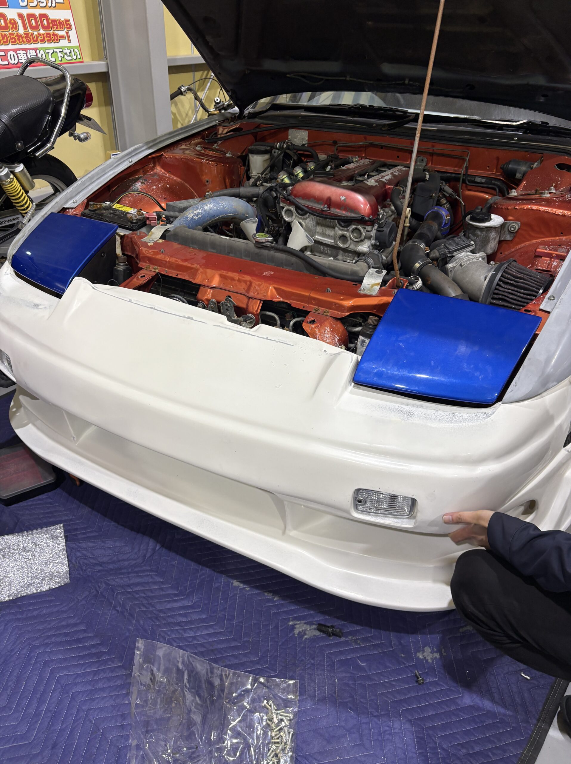 RPS13 通称カニがついに車の形に！！オリジンのエアロで復活！ | 小牧市で自動車買取・販売・車検整備ならハチハチワークス｜持ち込みタイヤ ...