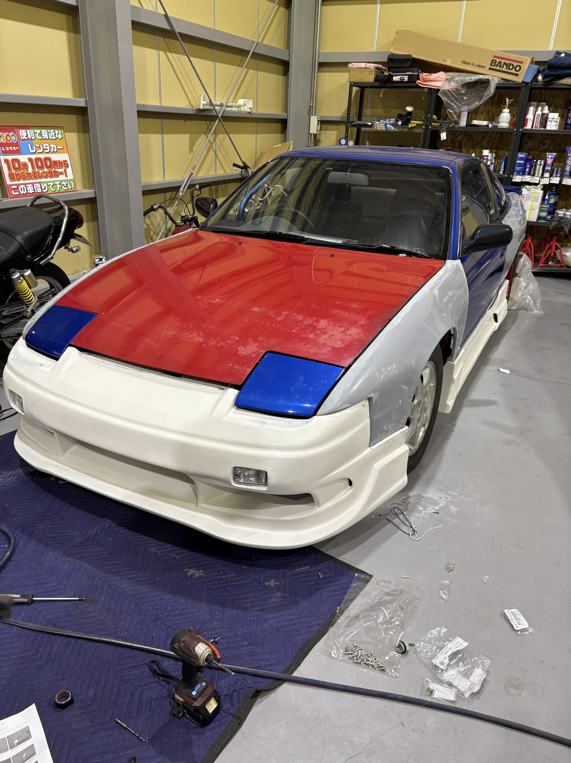 RPS13 通称カニがついに車の形に！！オリジンのエアロで復活！ | 小牧市で自動車買取・販売・車検整備ならハチハチワークス｜持ち込みタイヤ ...